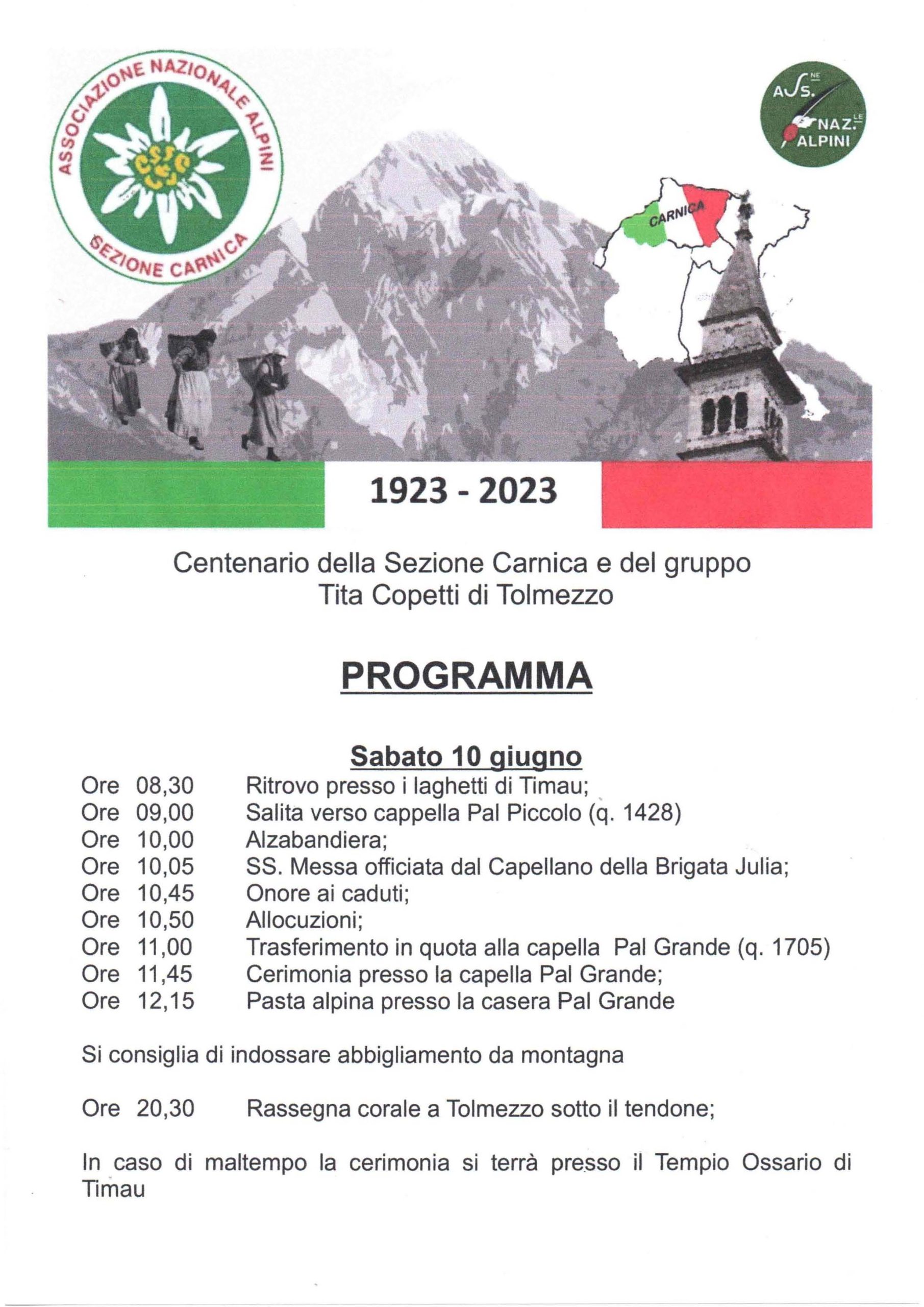 Sezione Carnica: Centenario in quota - Associazione Nazionale Alpini