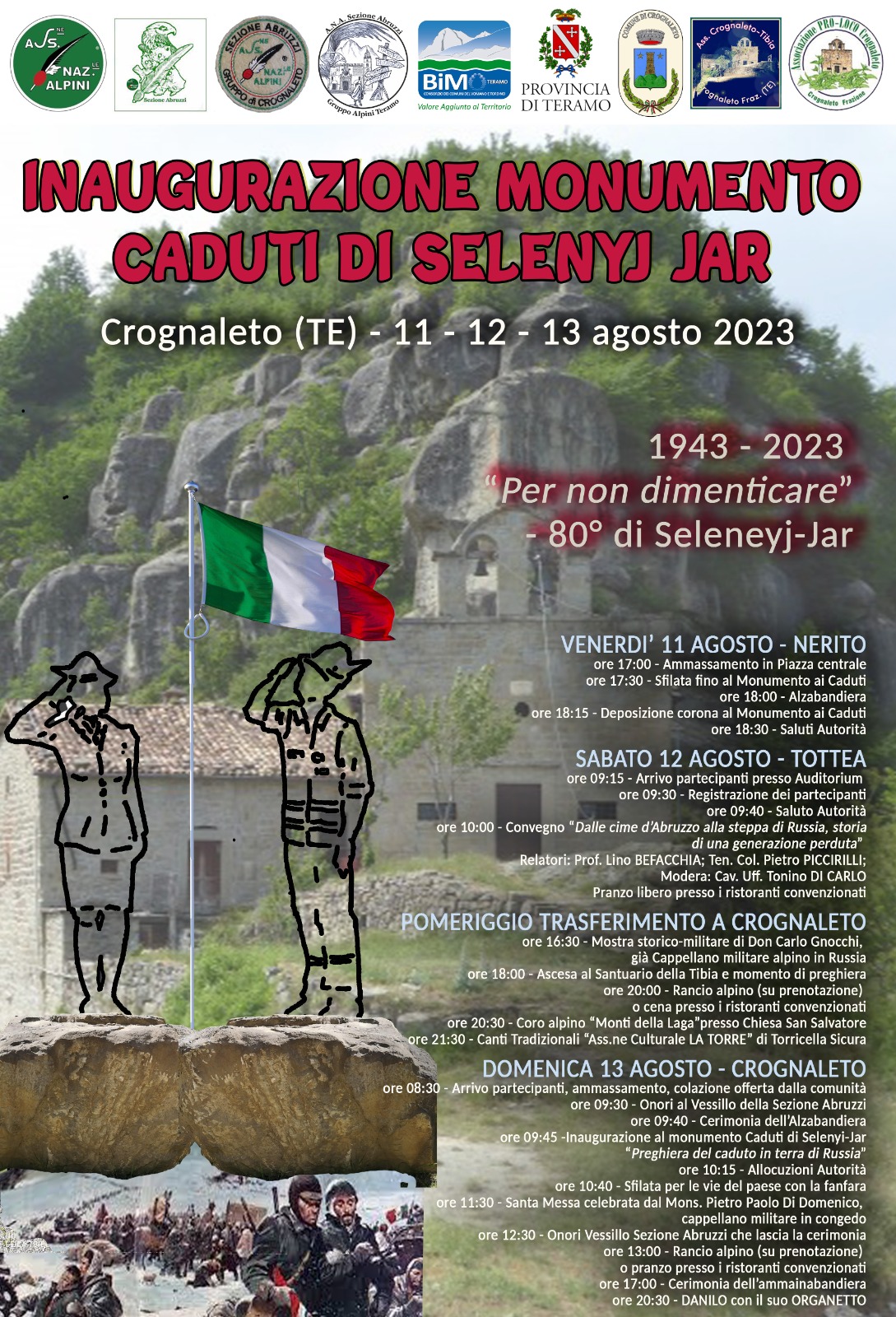 A Crognaleto per l'inaugurazione del monumento ai Caduti di Selenyj Jar ...